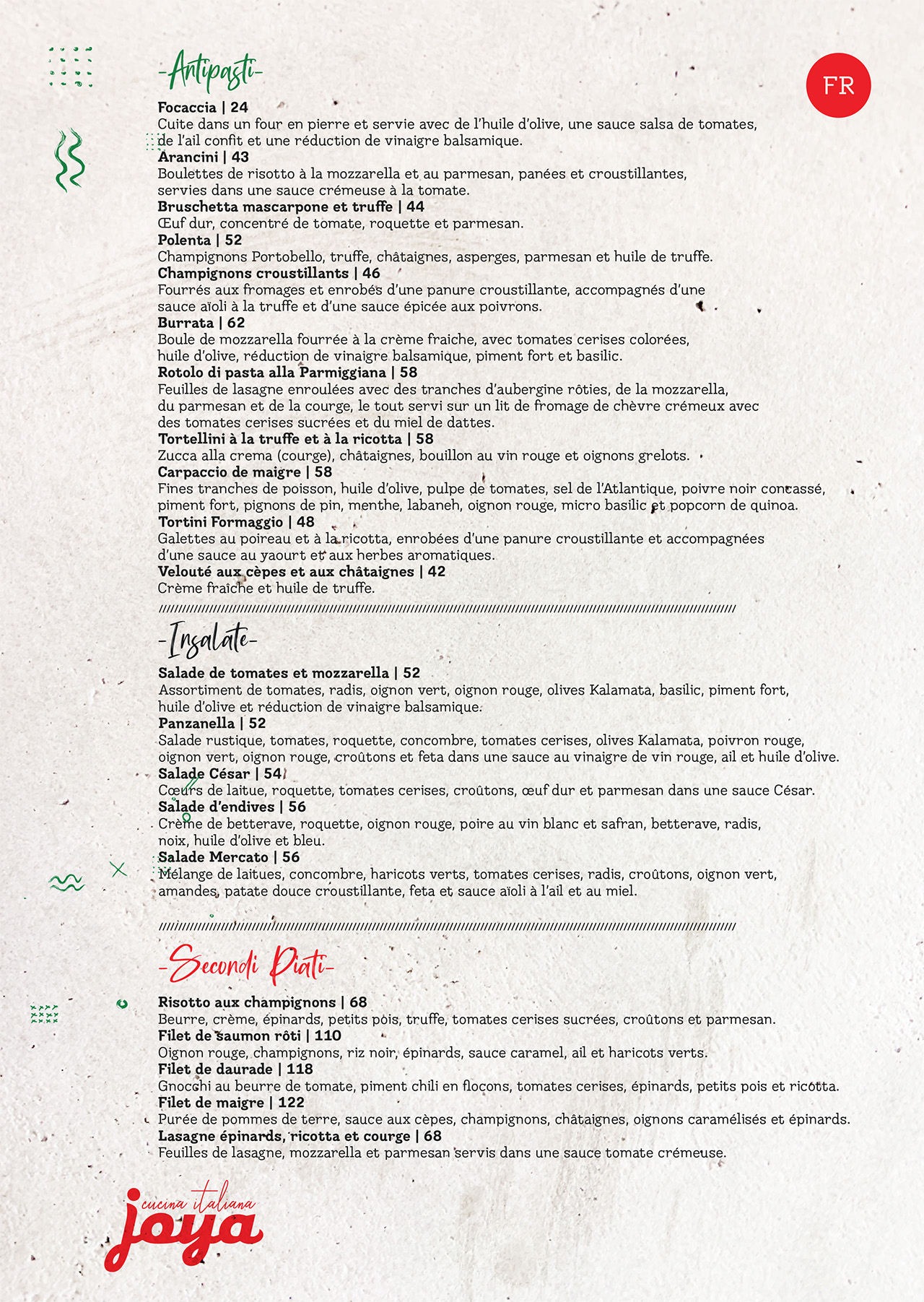 NETANYA - FRENCH MENU | Joya מסעדת ג'ויה